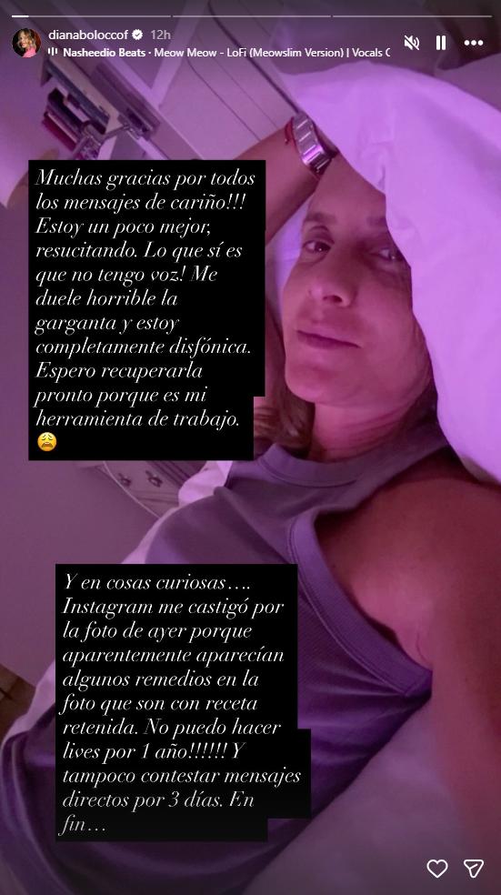 La sensible imagen de Diana Bolocco enferma que preocupa a sus seguidores: Instagram la sancionó ...